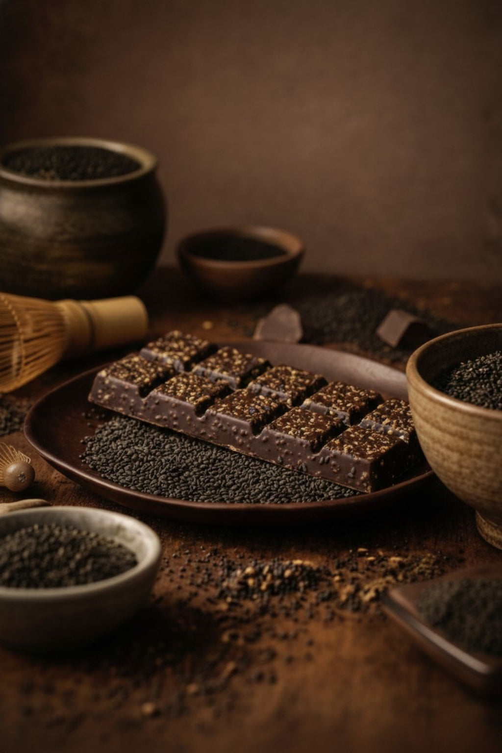 72% Dark Cacao & Roasted Sesame – Fuji Chocolate